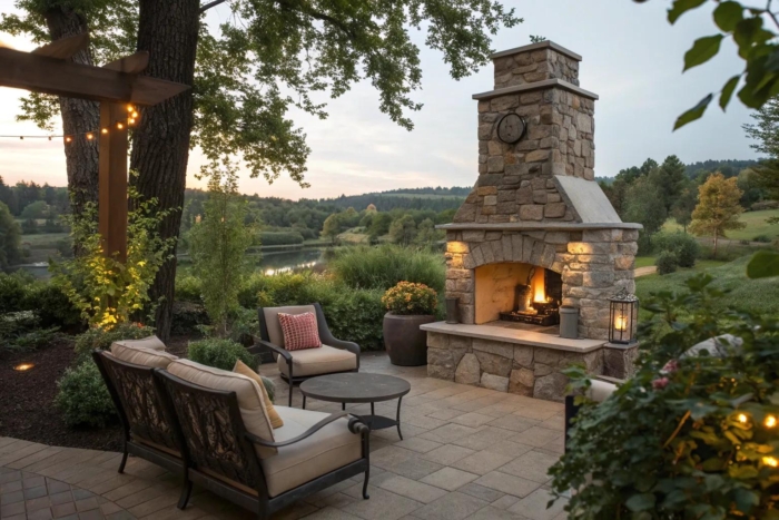 15+ Inspiring Simple Outdoor Fireplace Ideas