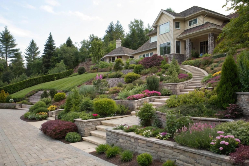 21+ Creative Sloped Front Yard Landscaping Ideas