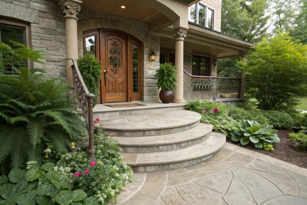 17+ Inspiring Stamped Concrete Front Porch Ideas