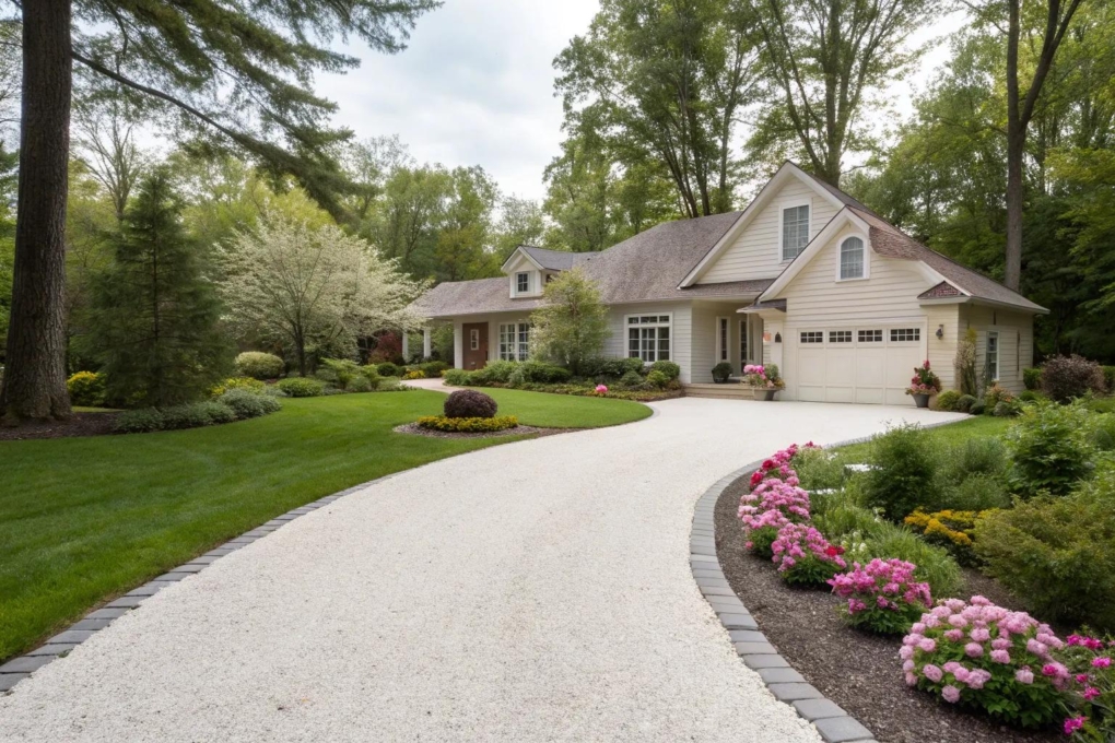 14+ Inspiring White Gravel Driveway Ideas