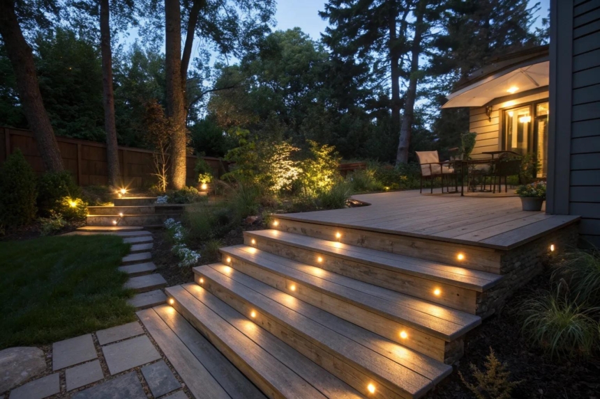 20+ Inspiring Wide Deck Steps Design Ideas