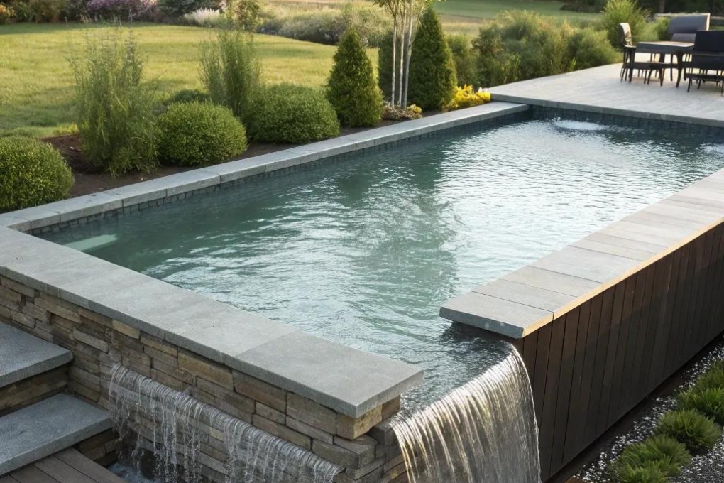 7+ Stylish Rectangle Above Ground Pool Deck Ideas