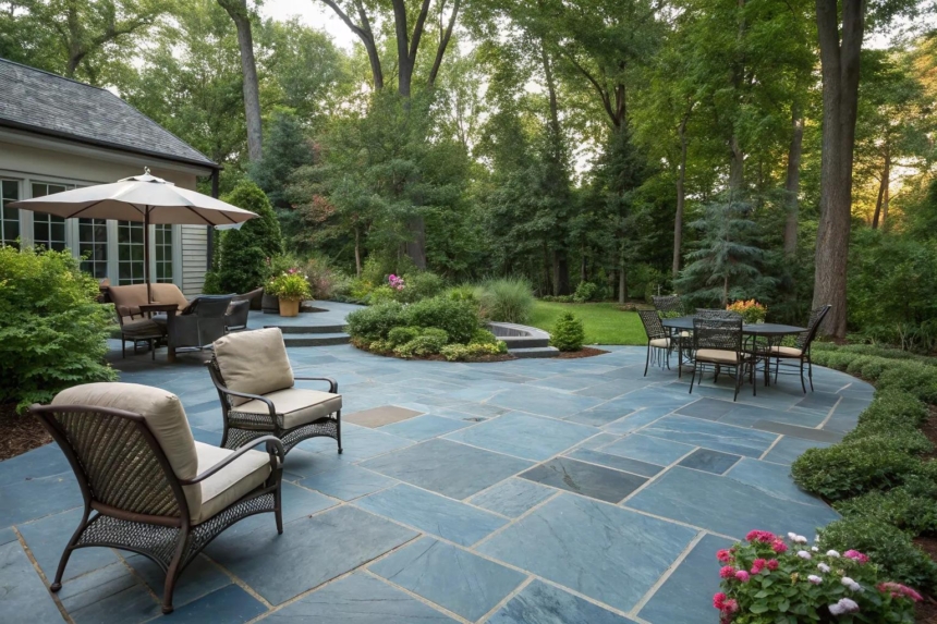 12+ Stunning Blue Stone Patio Ideas