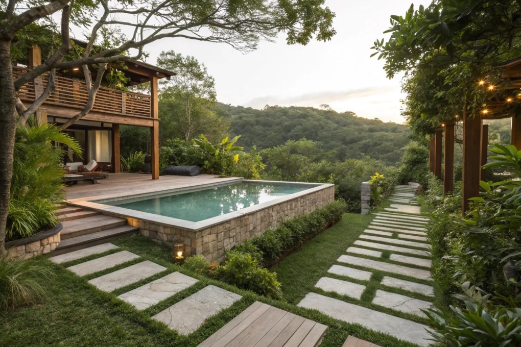 5+ Stylish Border Landscaping Ideas for Above Ground Pools