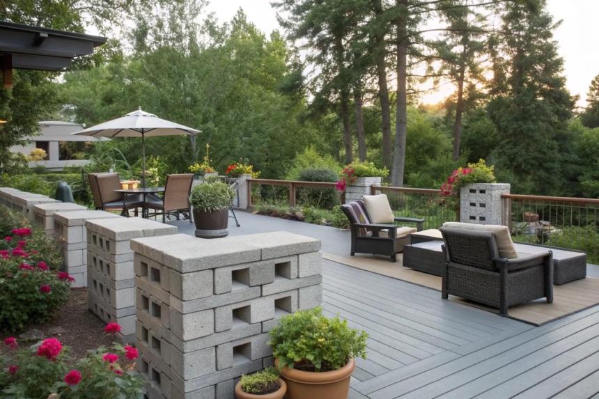 21+ Creative Cinder Block Deck Ideas