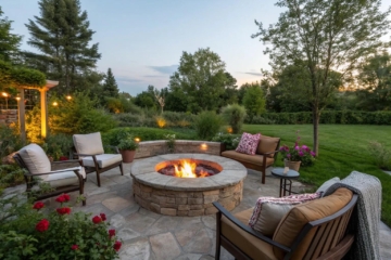 13+ Cozy Circular Fire Pit Seating Ideas