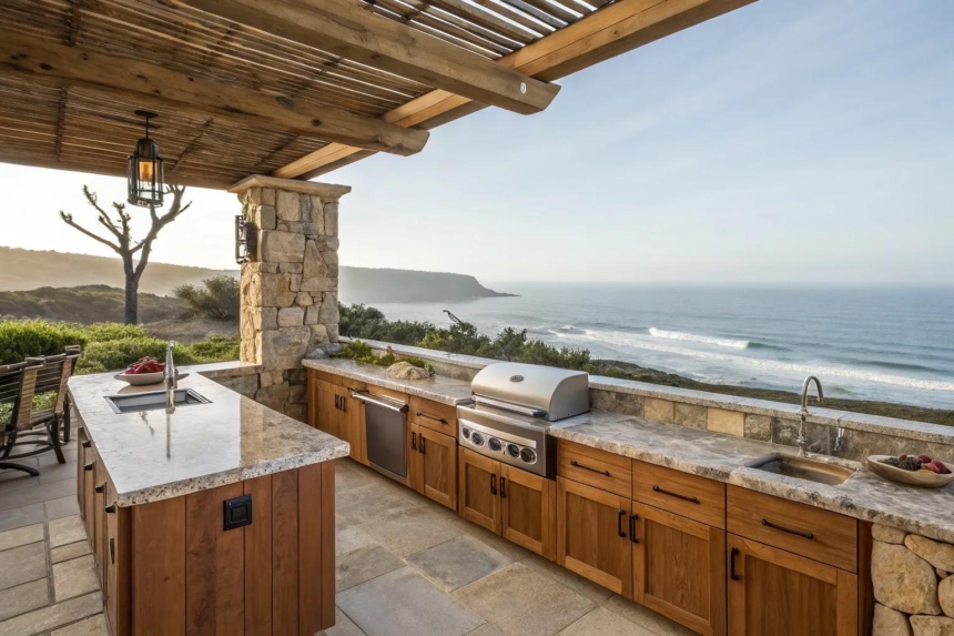 16+ Inspiring Coastal Outdoor Kitchen Ideas