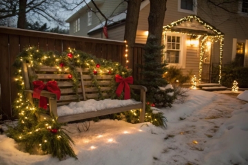 19+ Cozy Christmas Ideas to Decorate Your Outdoor Bench