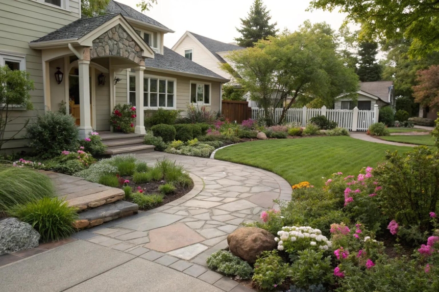 19+ Stylish Paved Front Yard Ideas to Inspire You
