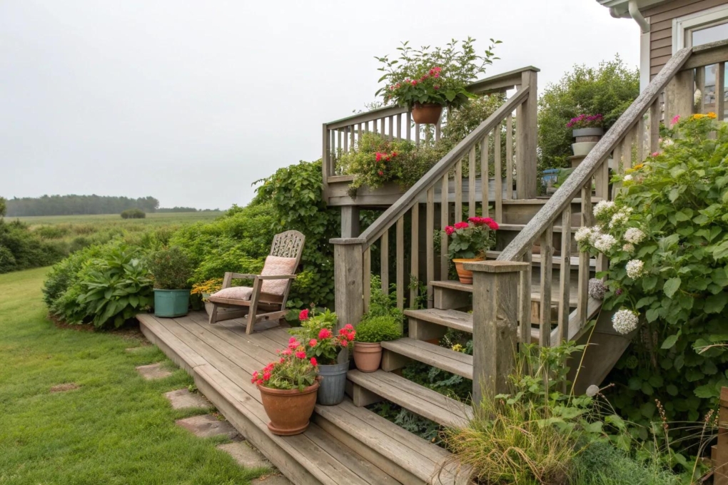 18+ Inspiring Small Decks with Stairs Ideas
