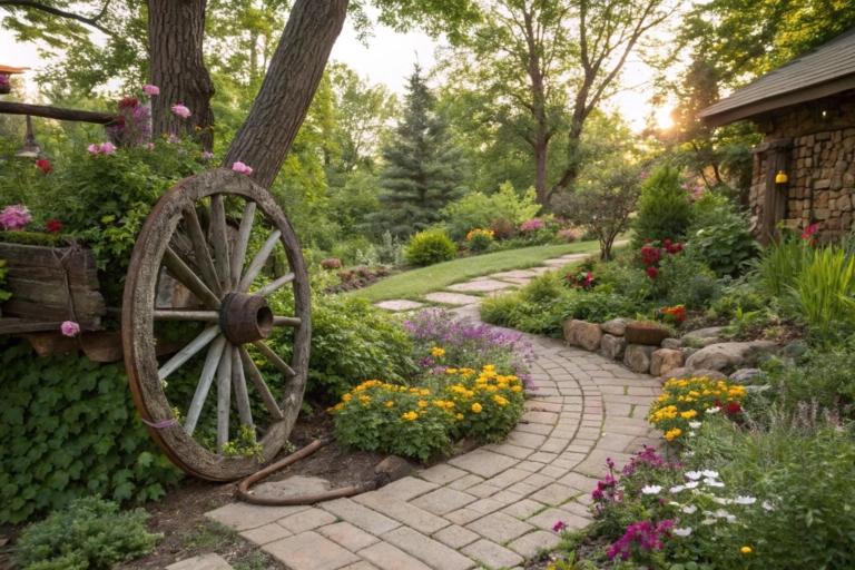 14+ Creative Wagon Wheel Garden Ideas