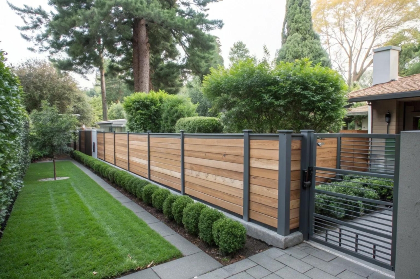 7+ Stylish Wood and Metal Fence Ideas
