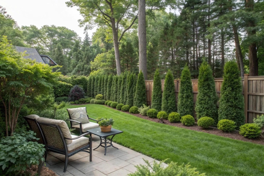 15+ Charming Backyard Privacy Trees Ideas