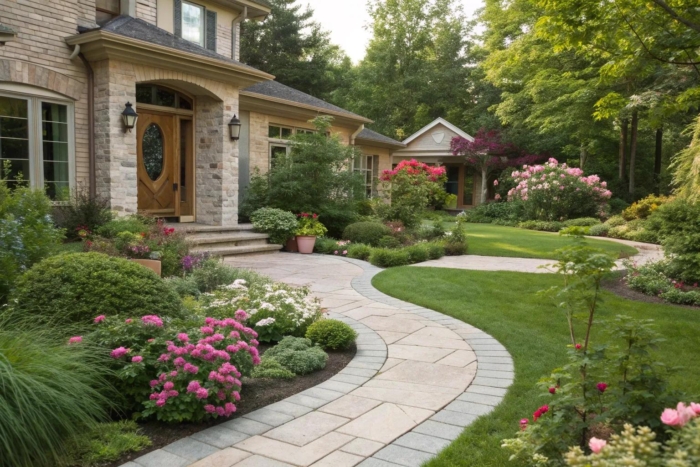 16+ Charming Curved Walkway to Front Door Ideas