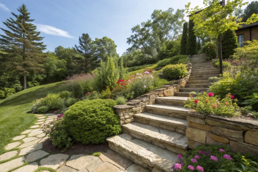 16+ Inspiring Landscape Stairs Ideas