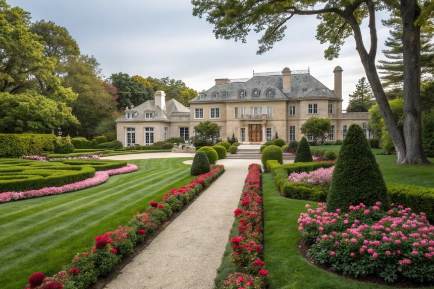 15+ Elegant Mansion Landscaping Ideas