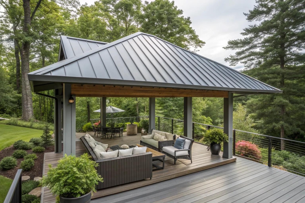 13+ Stylish Metal Roof Over Deck Ideas