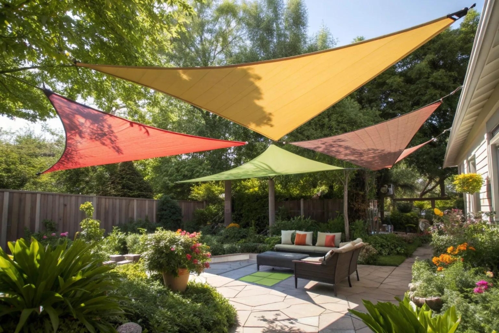 15+ Creative Overlapping Triangle Shade Sail Ideas